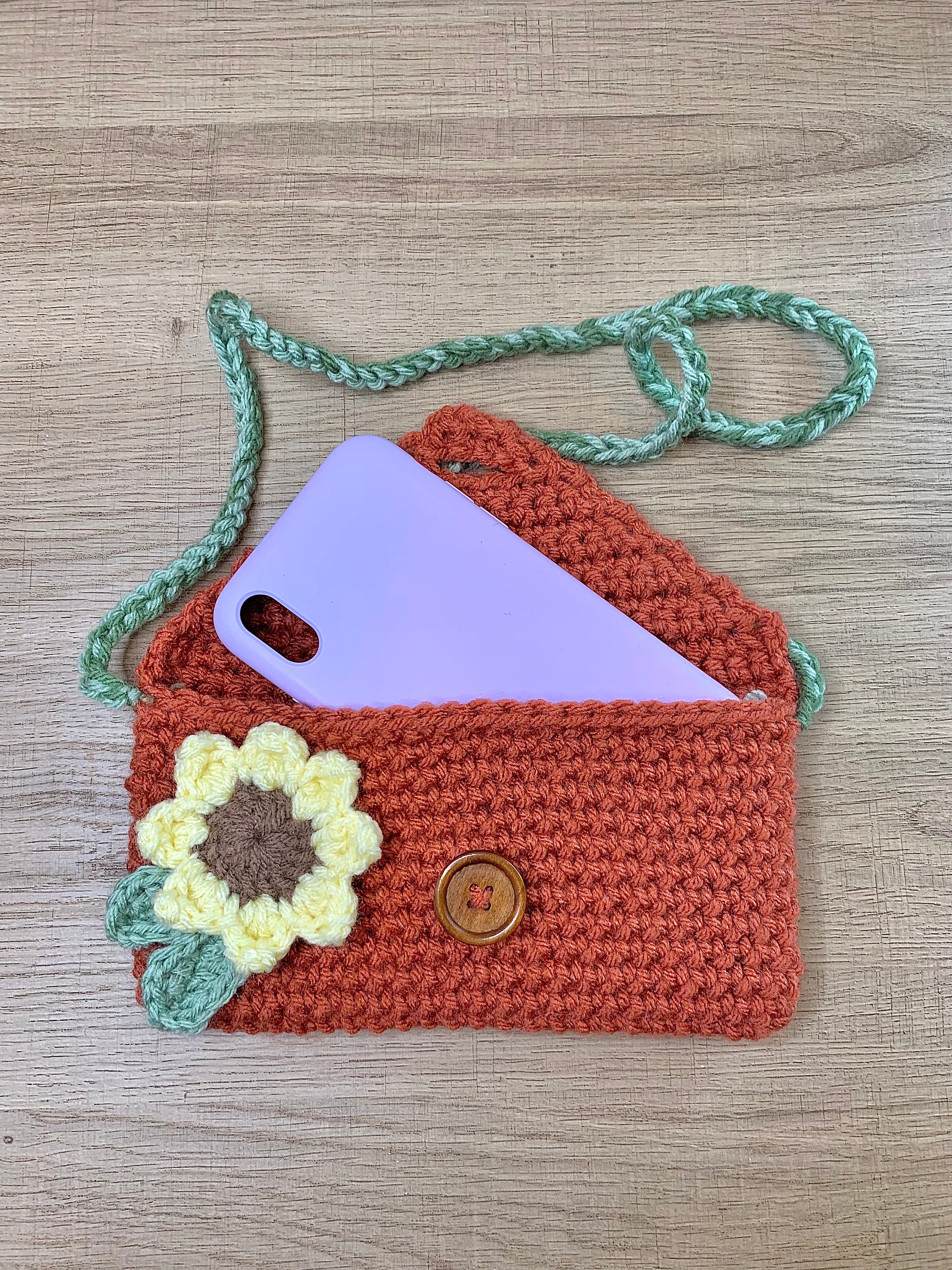 Crochet Phone Purse (sunflower) - Etsy