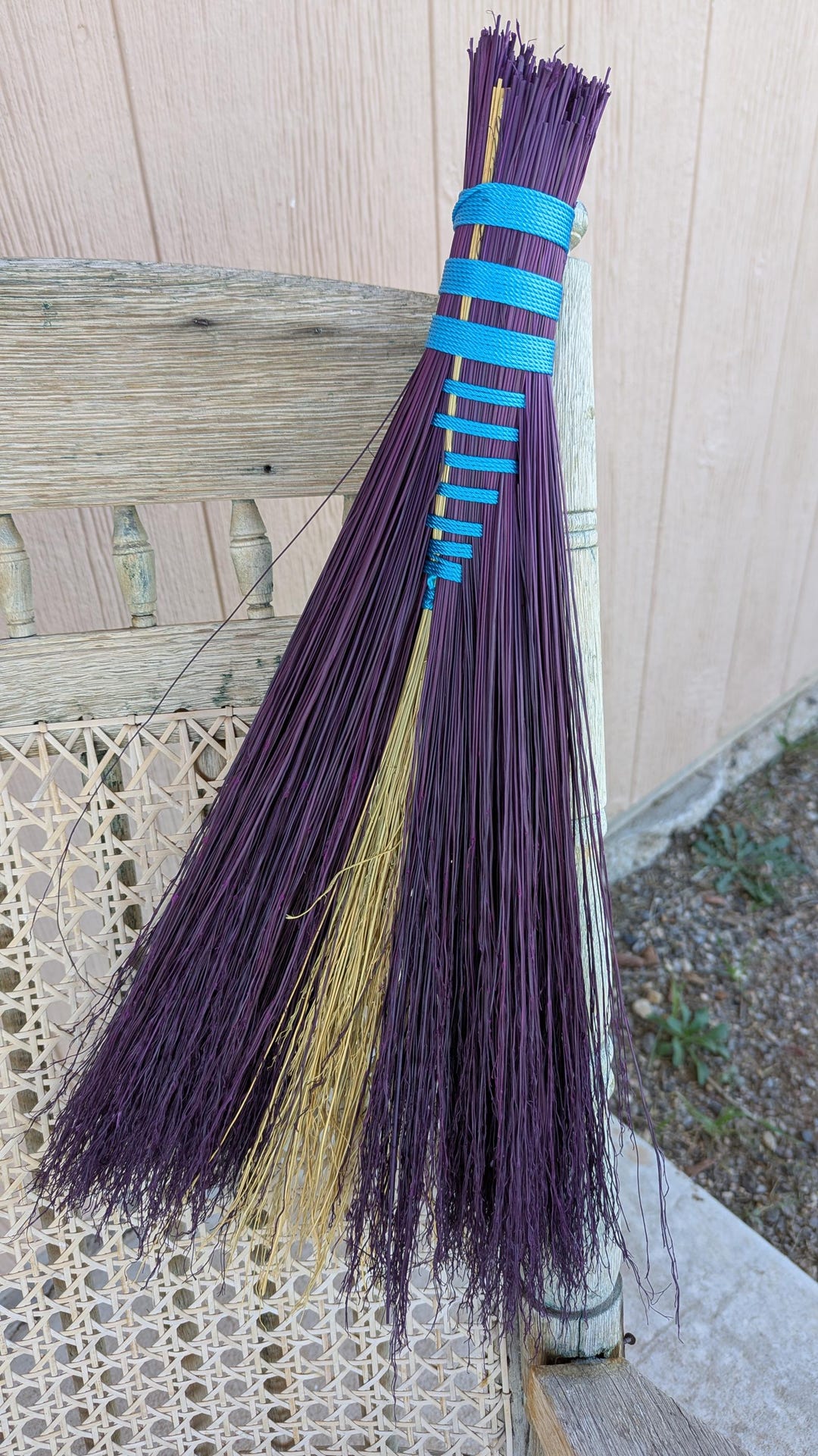 Handmade Purple Witch Broom: Wiccan Altar Decor, Ritual Besom - Etsy