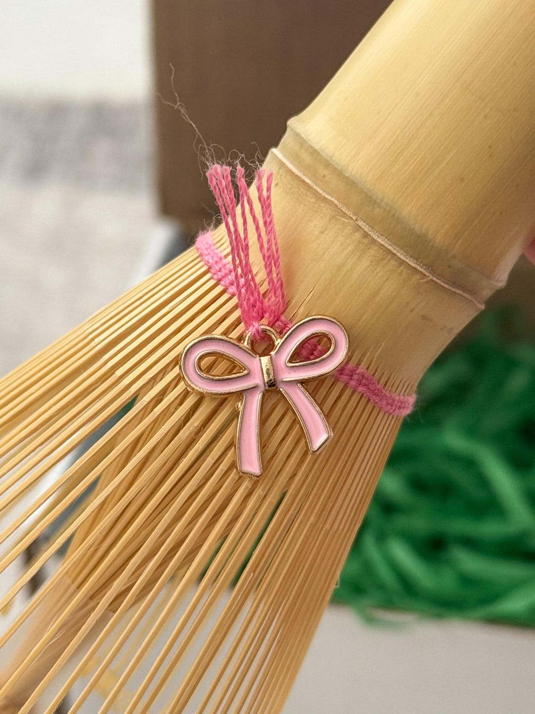 Matcha Whisk 80-prong With Pink Bow Charm – Bamboo Chasen | Coquette ...