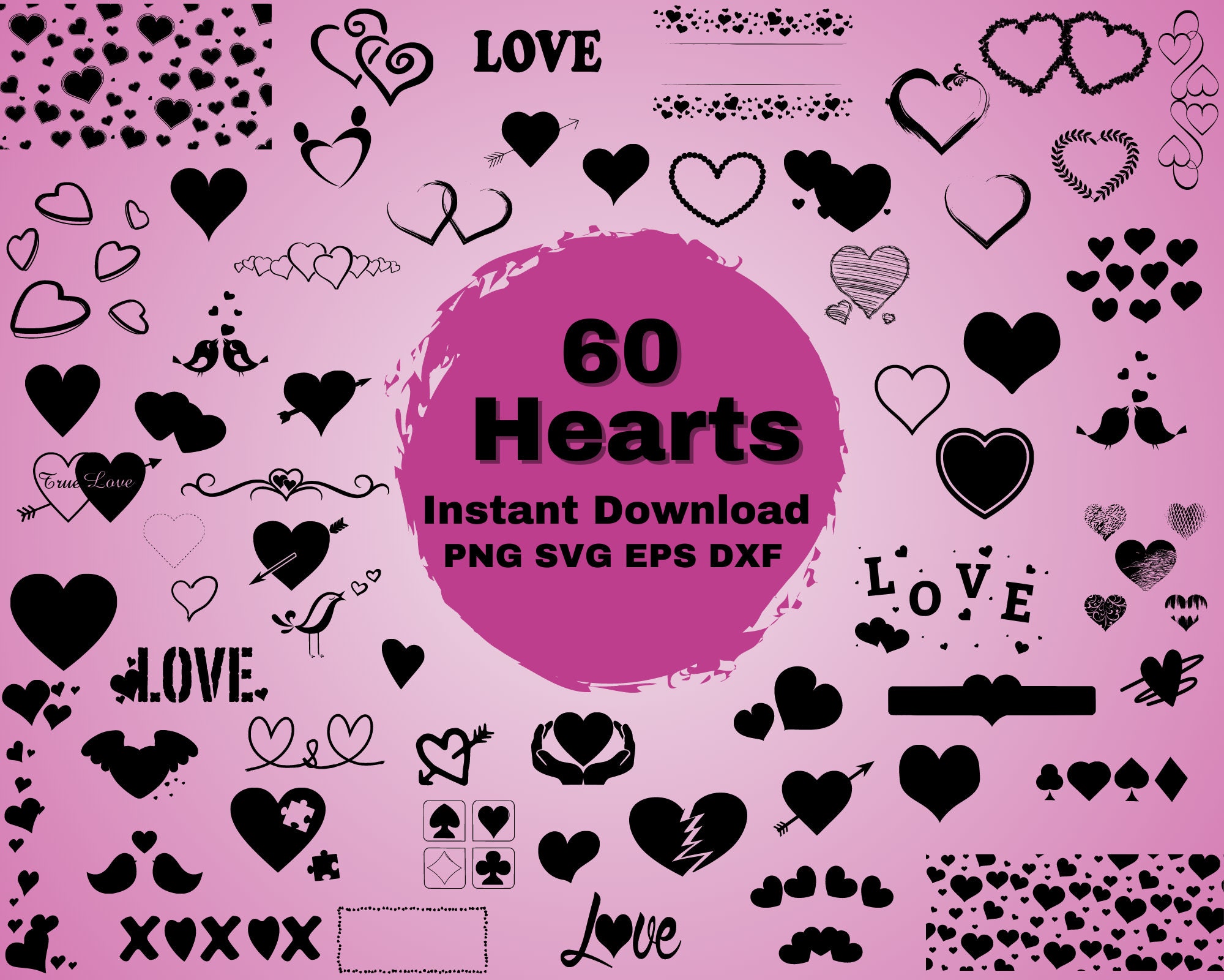 Heart and Love SVG Bundle - Etsy