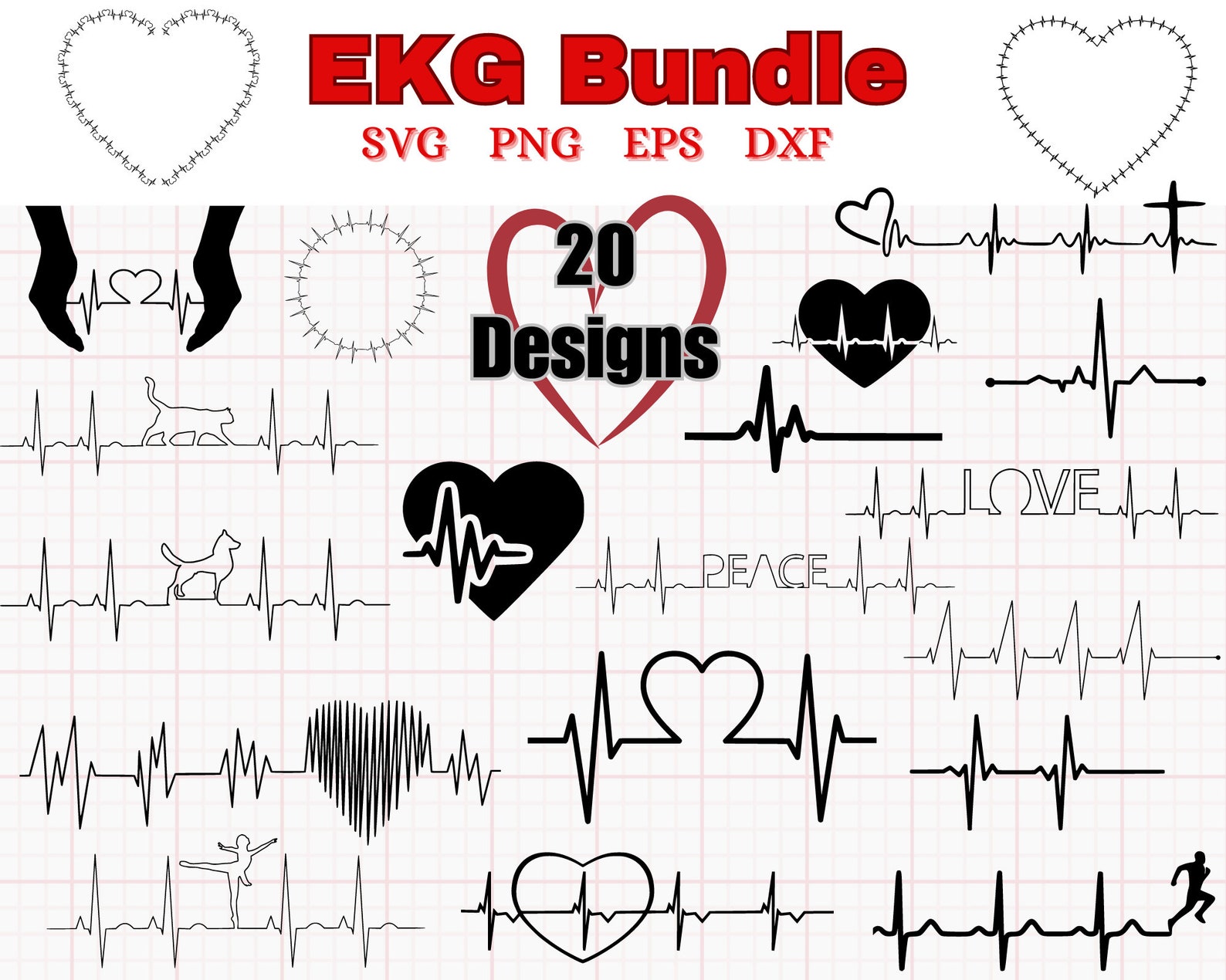 EKG/ECG Heart Rhythm Bundle - Etsy
