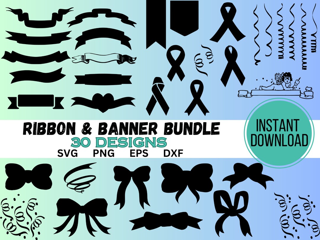 Ribbon & Banner SVG Bundle - Etsy