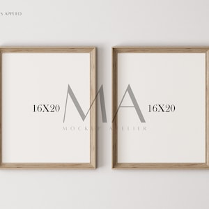Close up Frame Mockup Bundle, Wood Wall Art Frame Mockup Set, 16 Pieces ...