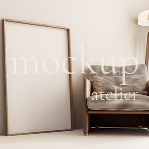 Interior Wood Frame Mockup, A0 Frame Mockup, Living Room Wall Frame ...