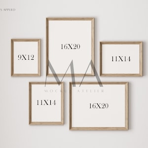 Close up Frame Mockup Bundle, Wood Wall Art Frame Mockup Set, 16 Pieces ...
