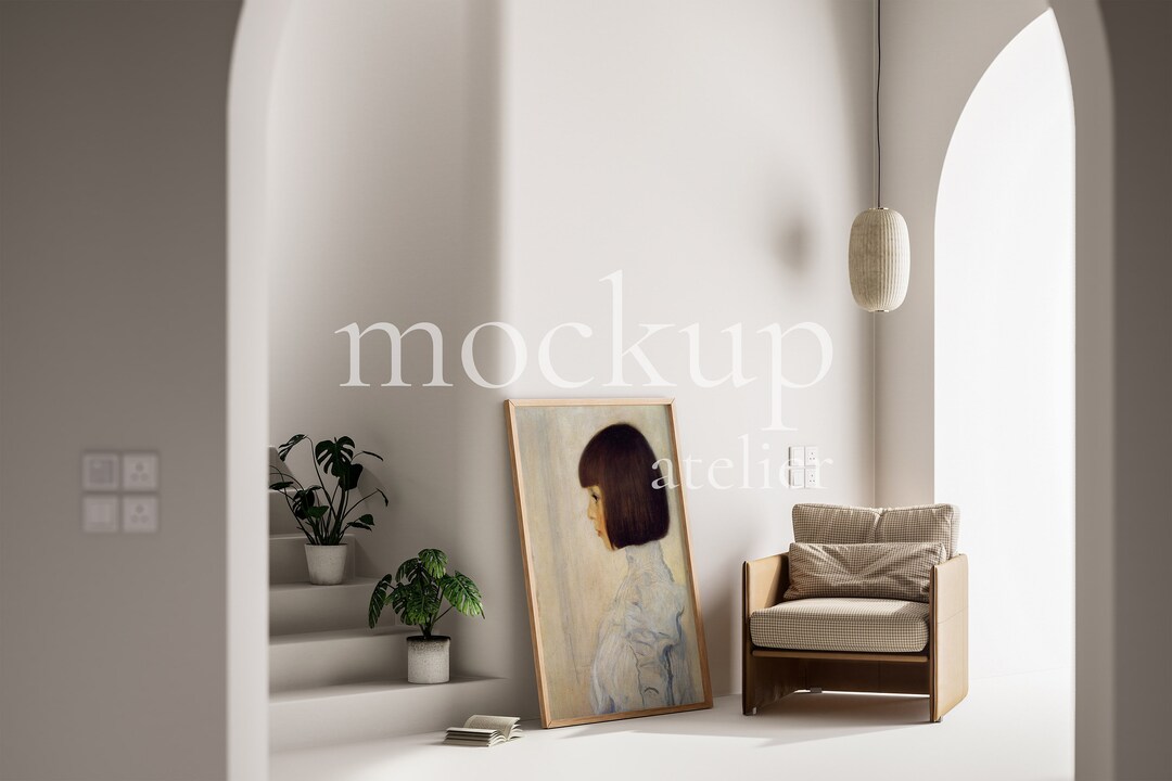 Artistic Interior A0 Wood Frame Mockup, Vintage Frame Mockup, Retro ...