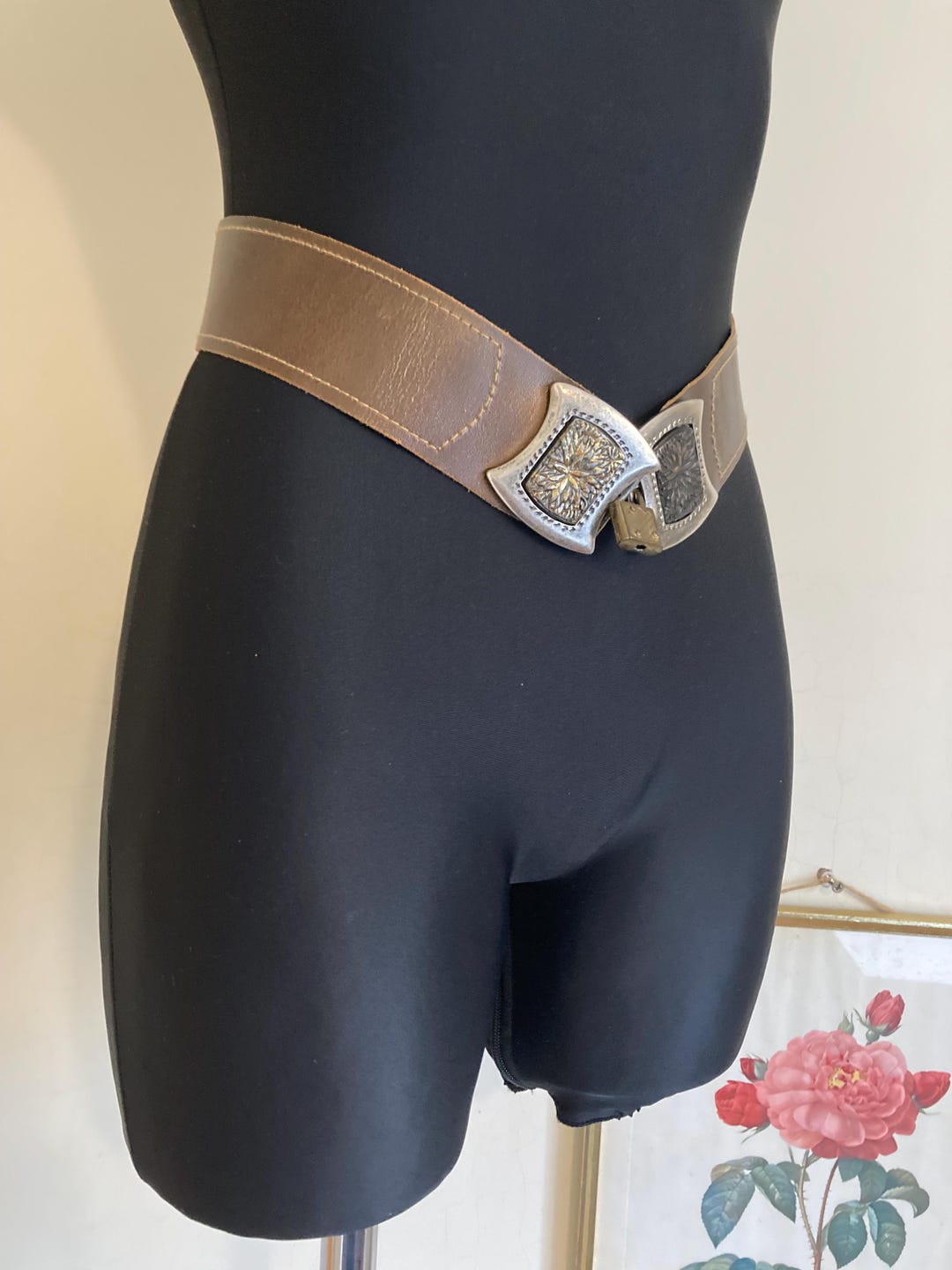 Vintage Prank Belt W/a Lock | Faux Leather Belt | Front Locking Double ...