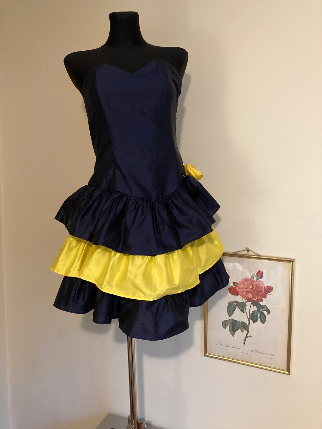 Vintage Early 90s Tiered Ruffled Thai Silk Dress by Just Silk A Way of ...