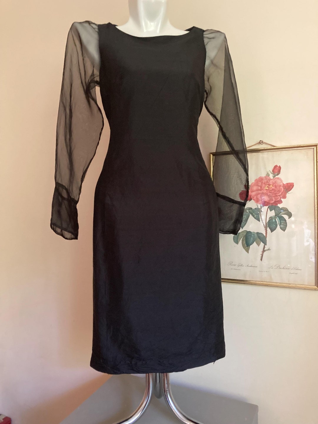 Vintage Black Pure Silk Cocktail Dress by Hennes Collection | Gothic ...