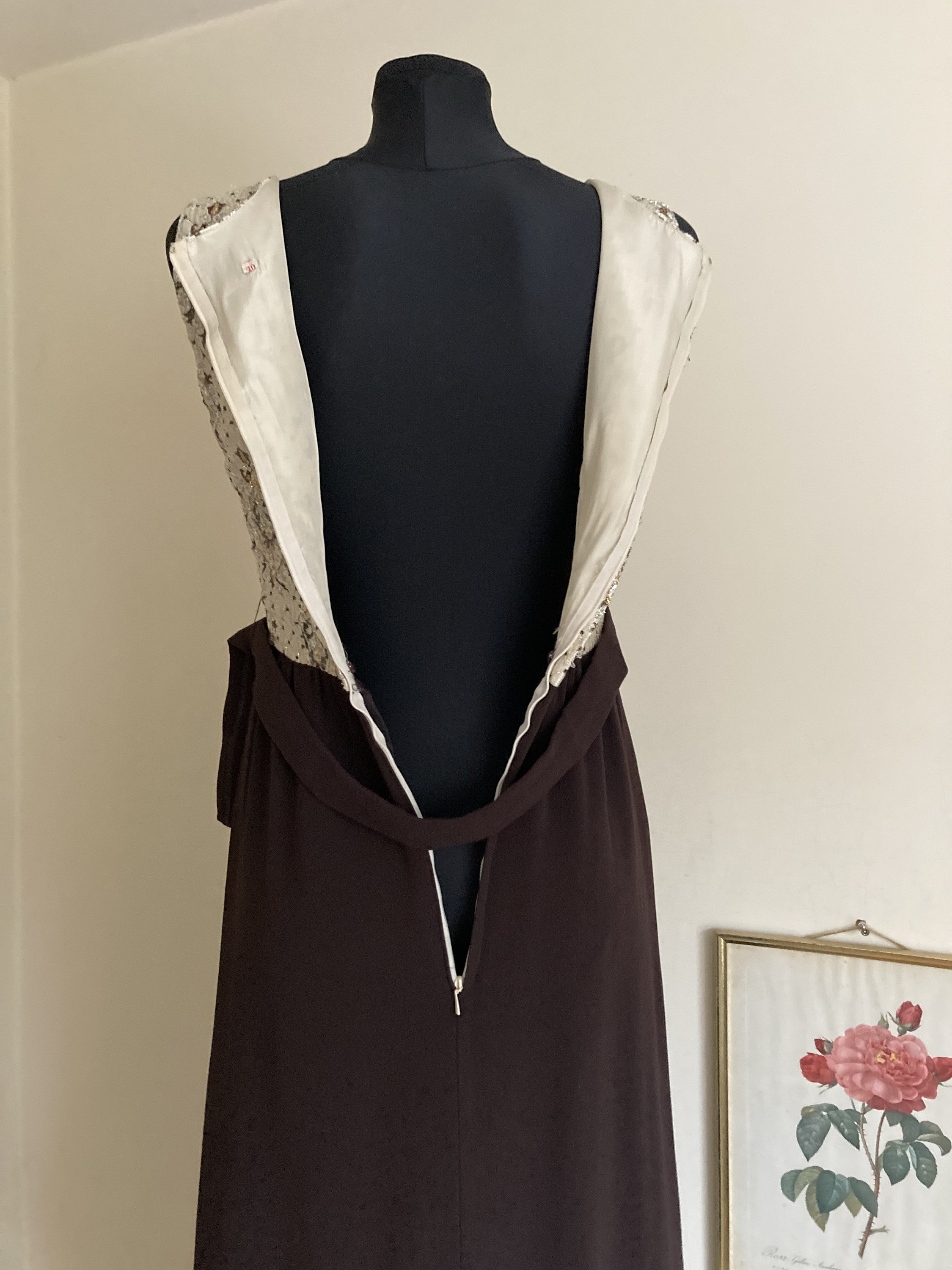 Vintage 50s-60s Sleeveless Evening Gown W/belt Lace Overlay Vintage 50s-60s Sleeveless Evening Gown W/belt Lace Overlay