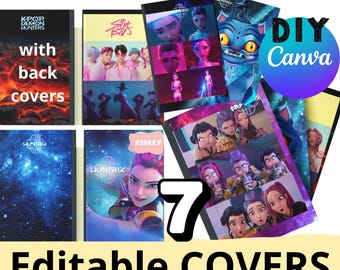 K-pop Anime Notebook Cover: DIY Canva Template (digital Download) - Etsy