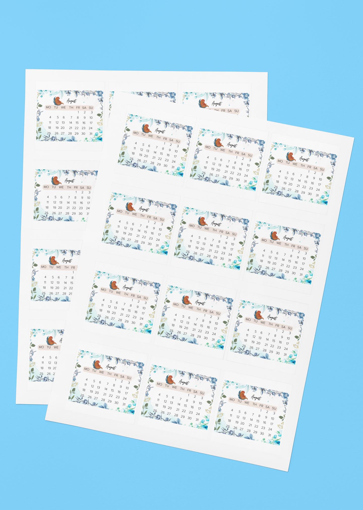 Printable Calendar 2025 Animals and Flowers Printable Monthly Calendar ...
