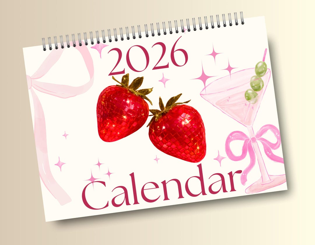2026 Girly Wall Calendar, Coquette Illustration, Empowerment Quotes - Etsy