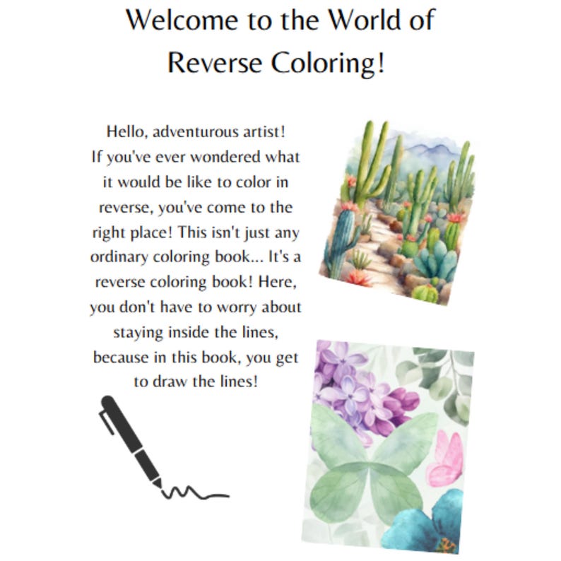 40 Reverse Coloring Pages for All Ages Digital and Printable ...