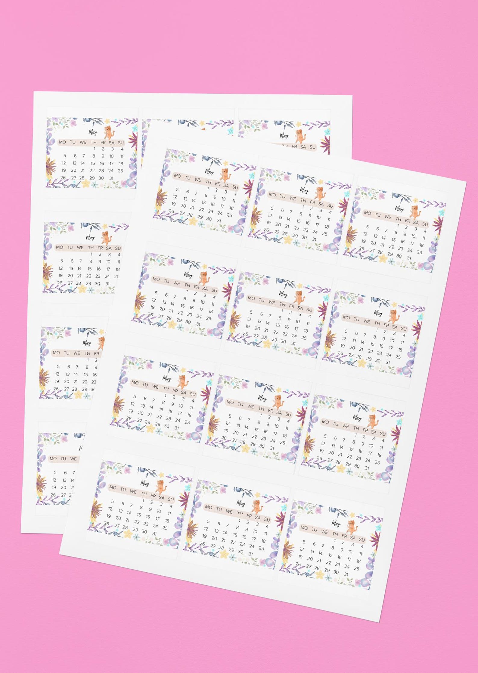 Printable Calendar 2025 Animals and Flowers Printable Monthly Calendar ...
