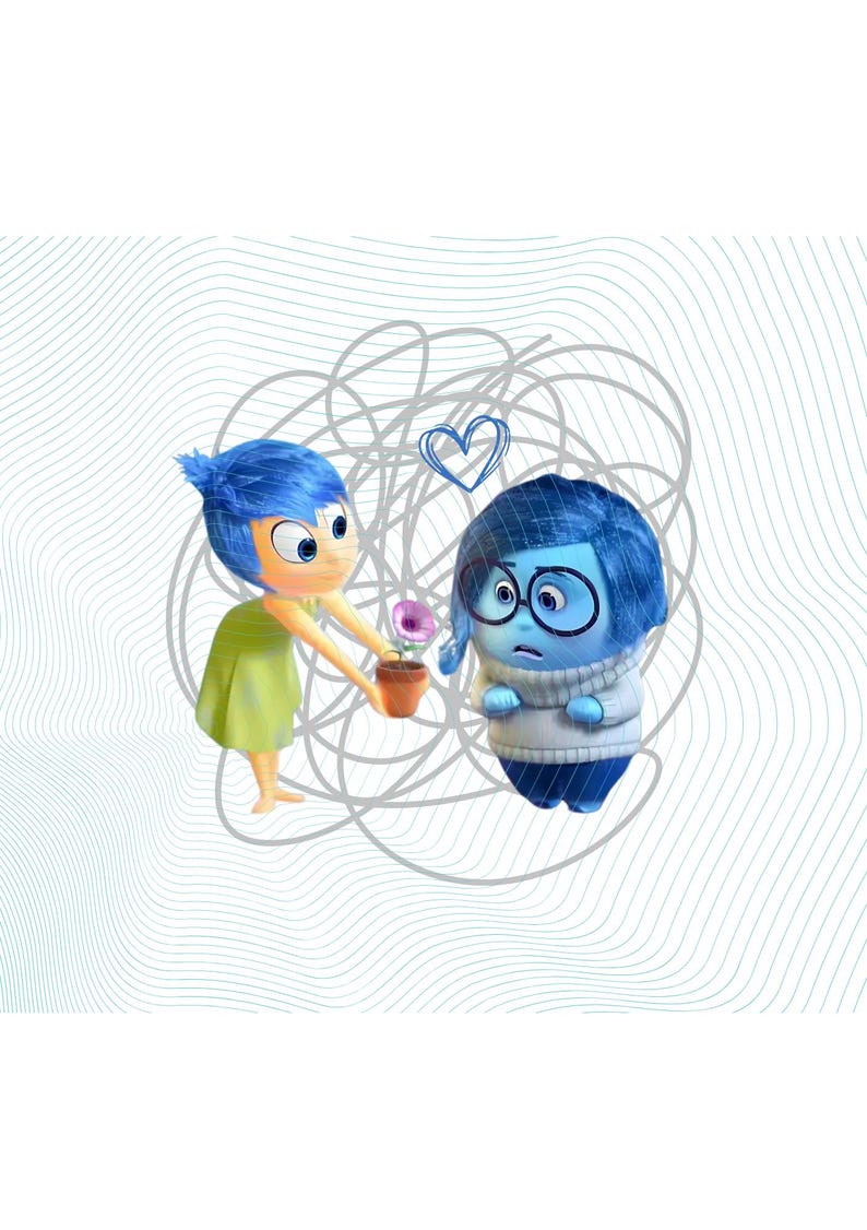 Joy and Sadness Inside Out 2 SVG: Layered Design, HD PNG (digital ...