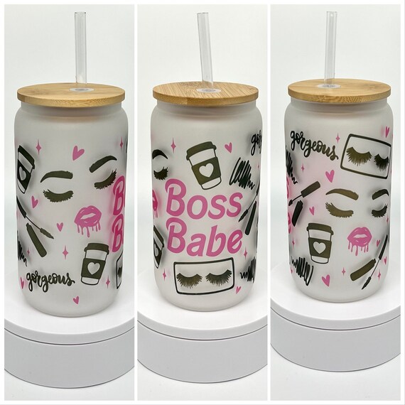 Glass Can Boss Babe Tumbler Beer Can Glass Coffee Gift for | Etsy