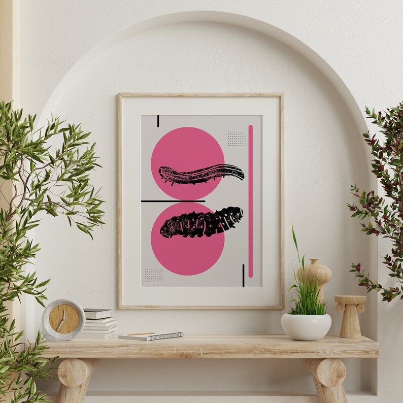 Abstract Beetles Printable Wall Art Set Minimalist Home Decor Insect ...