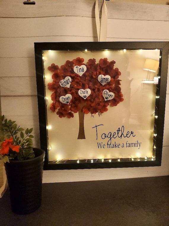 Custom Family Tree Shadow Box - Etsy