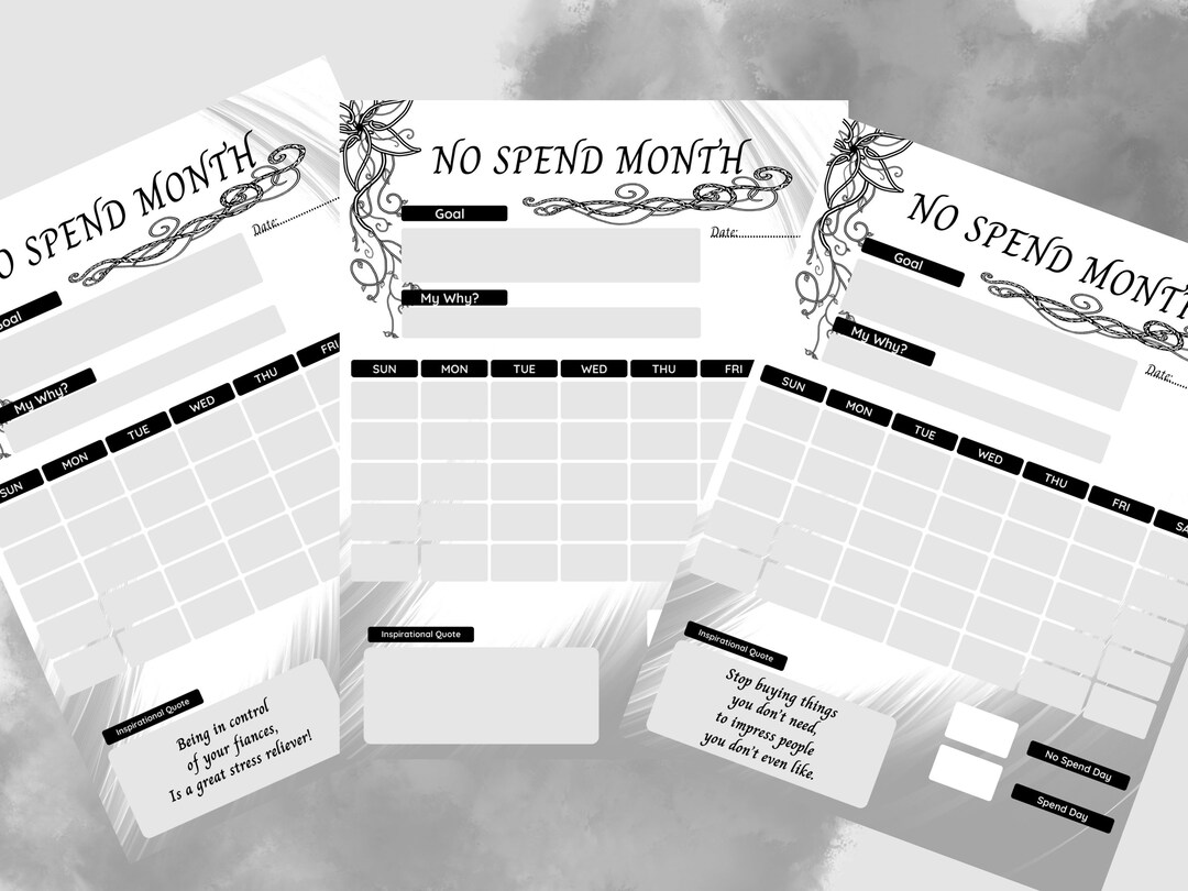 No Spend Month Printable - Etsy