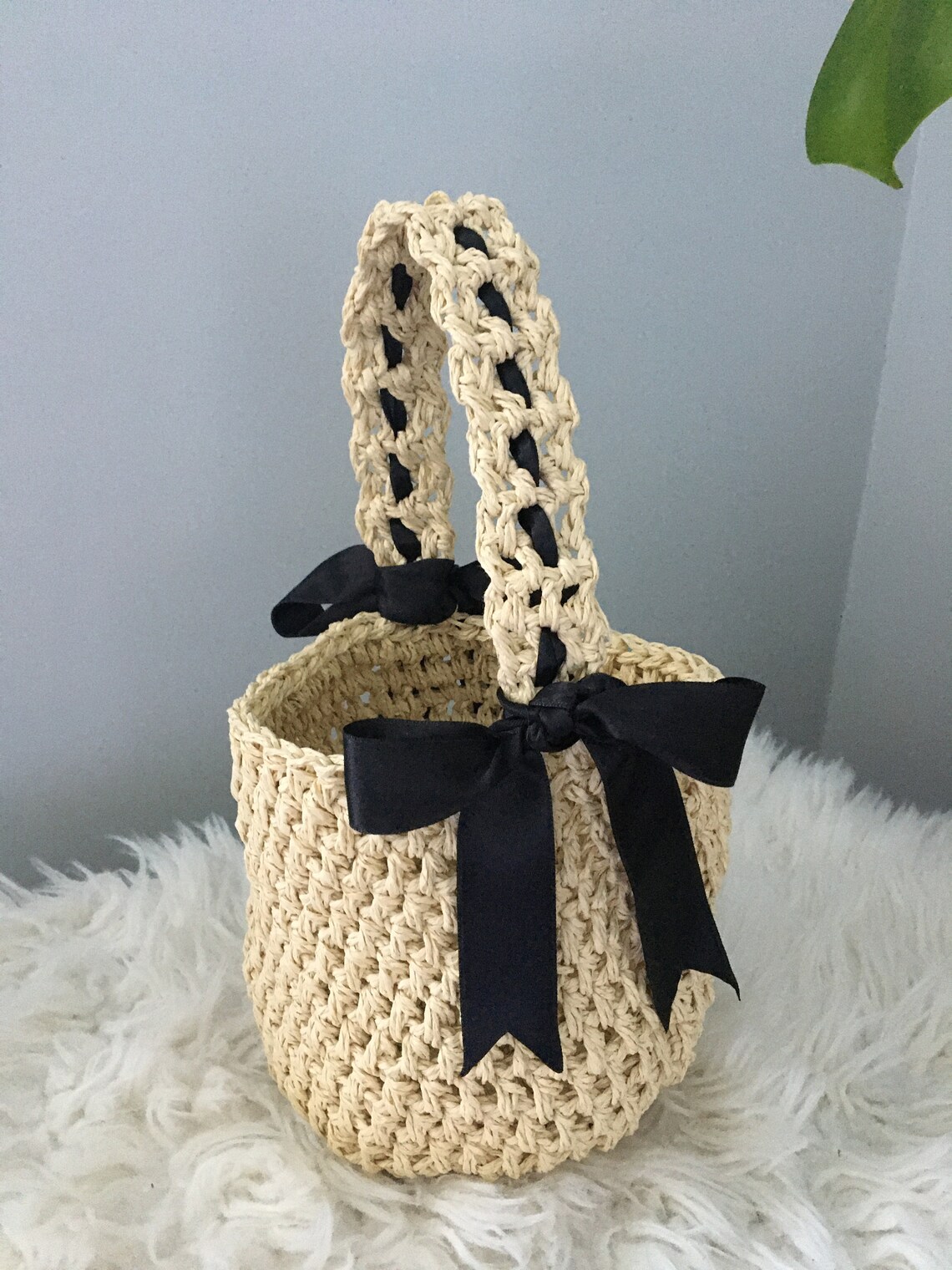 Raffia Bucket Bag Crochet Straw Bag Bucket Small Bag Straw - Etsy