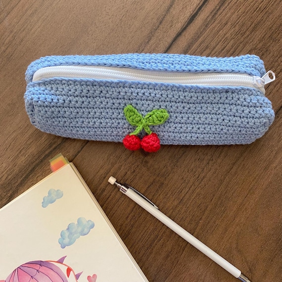 Crochet Cherry Pencil Case Big Sister Gift Pencil Holder Trending Now Pencil Pouch Crochet Zipper Bag Back to School Pen Holder Etsy UK