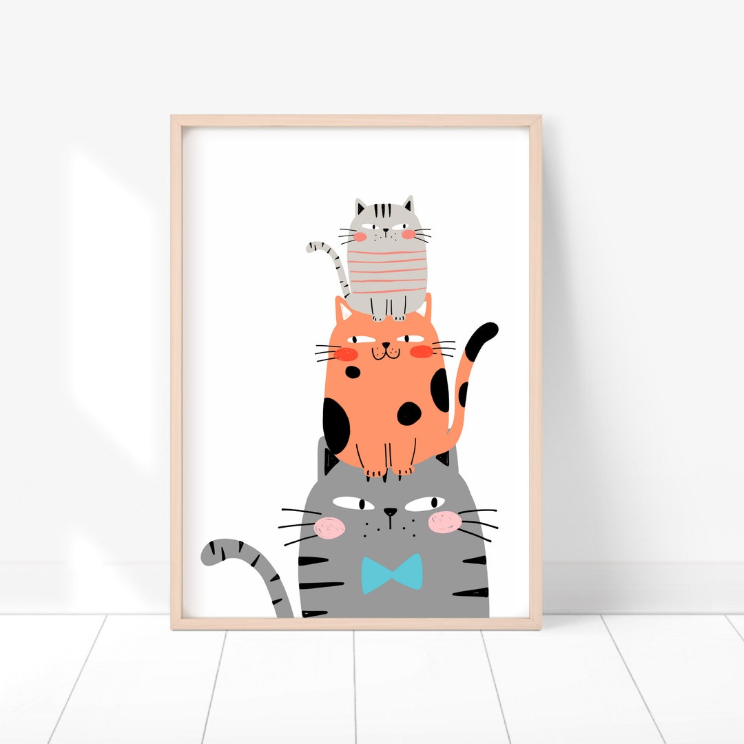 Cat Printable Kids Room Decor Printable Art Instant - Etsy