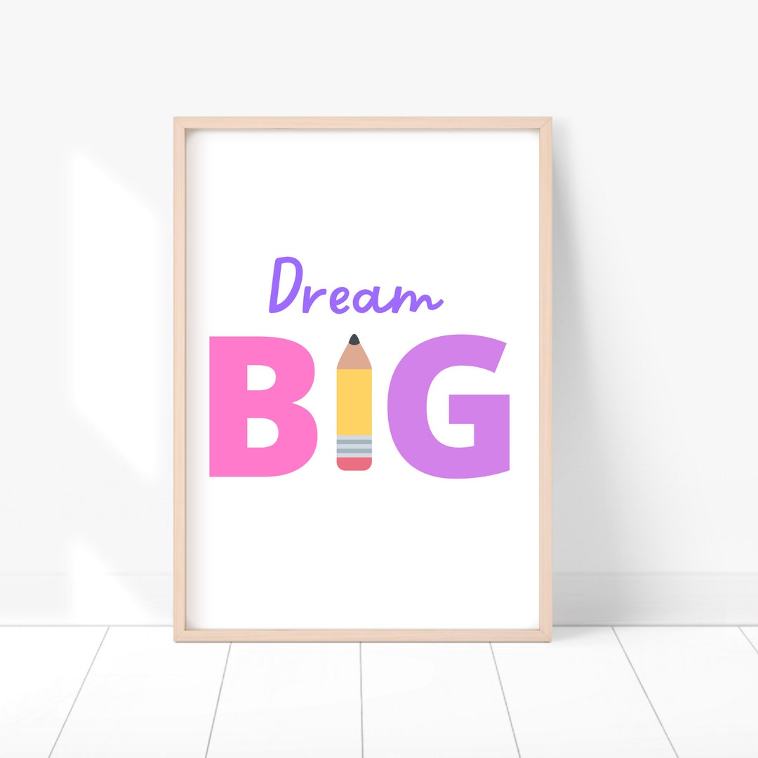 Dream Big Printable Art Instant Download Girls Wall Art - Etsy