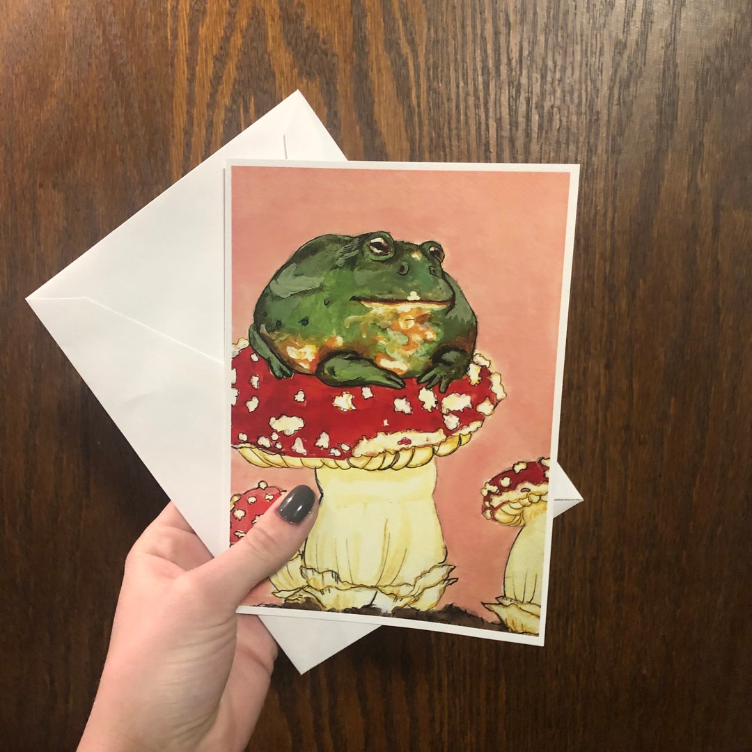 TOAD ON TOADSTOOL Print - Etsy