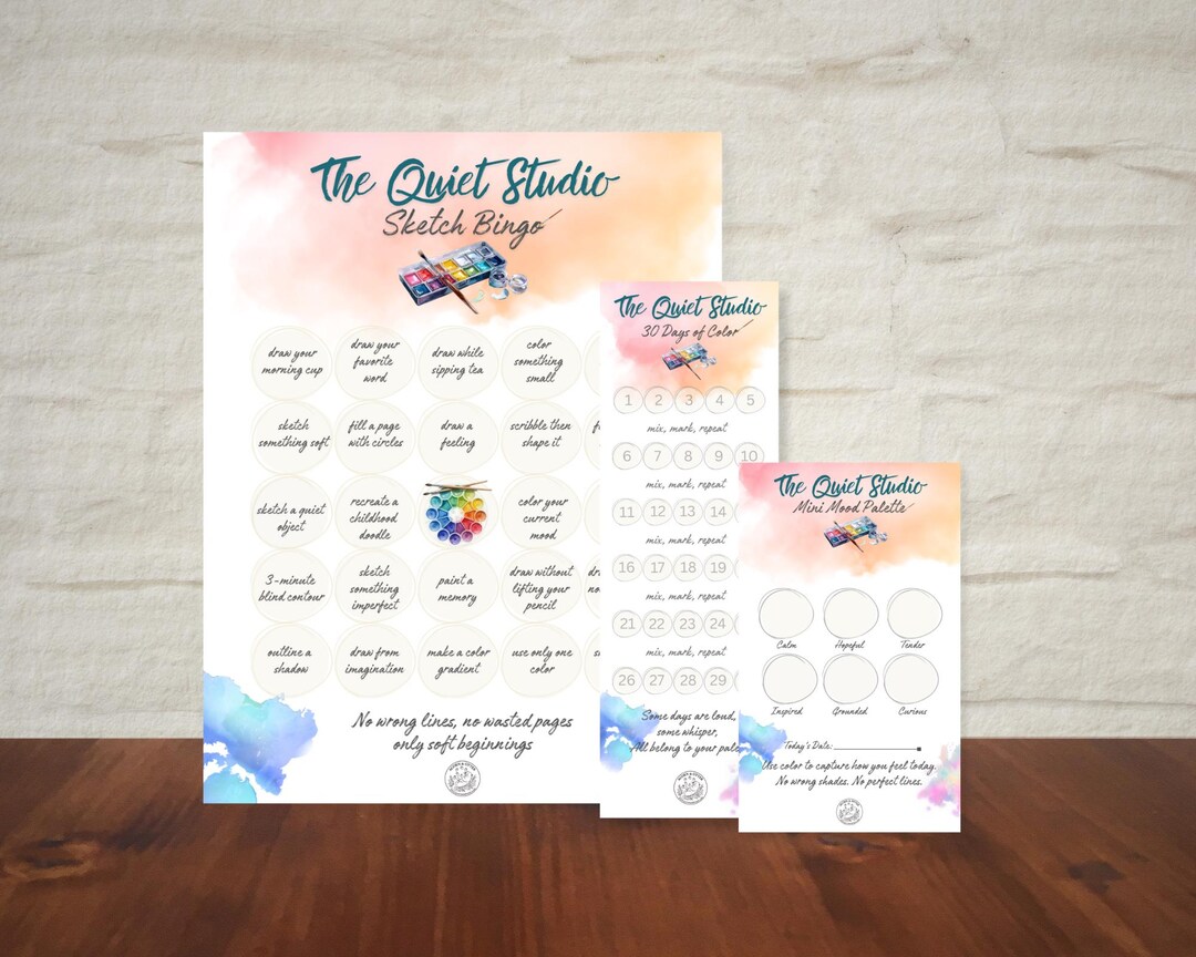Sketch Book Bingo Art Challenge | Mood Palettes & Bookmarks (digital ...
