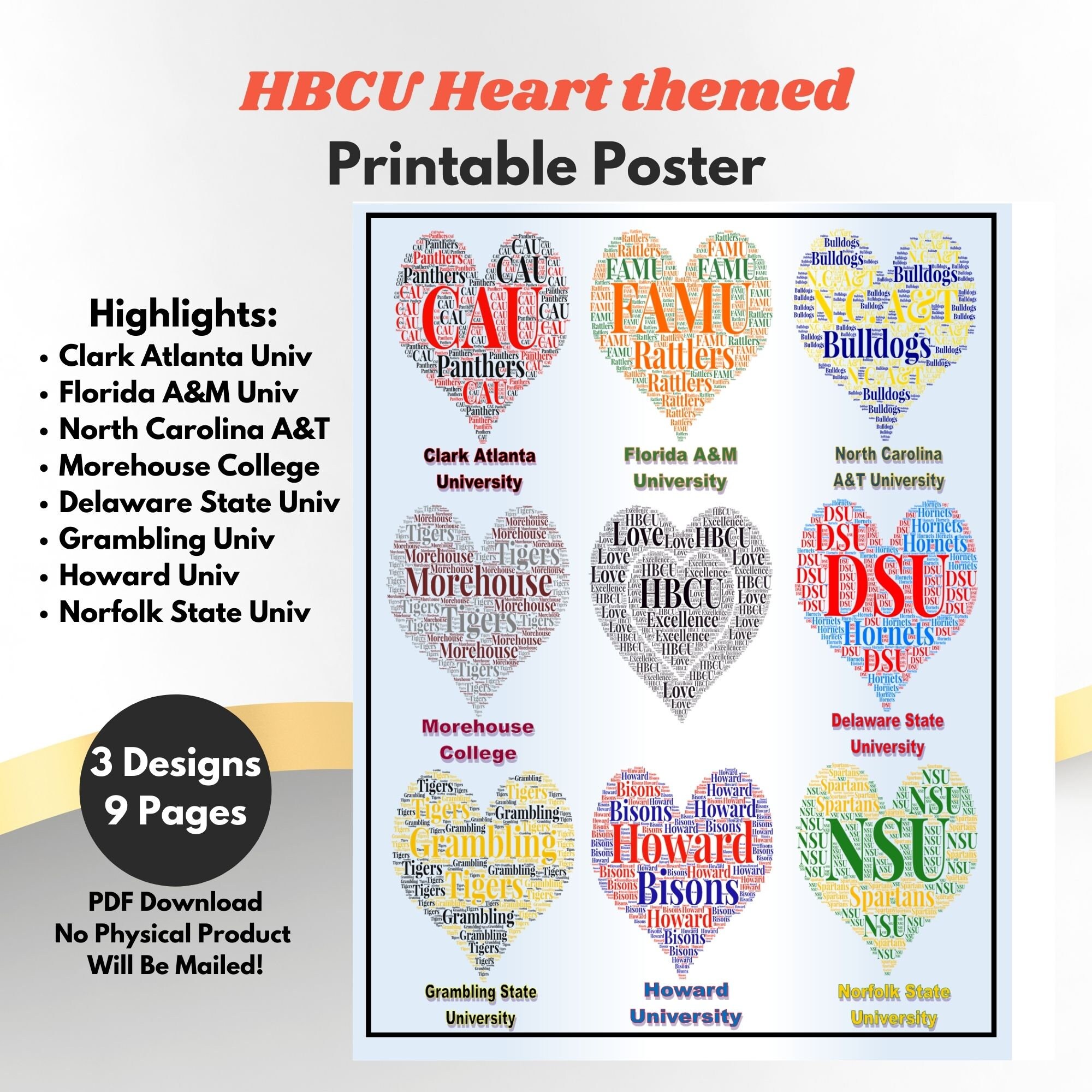 HBCU Word Cloud Poster African American Wall Art College - Etsy