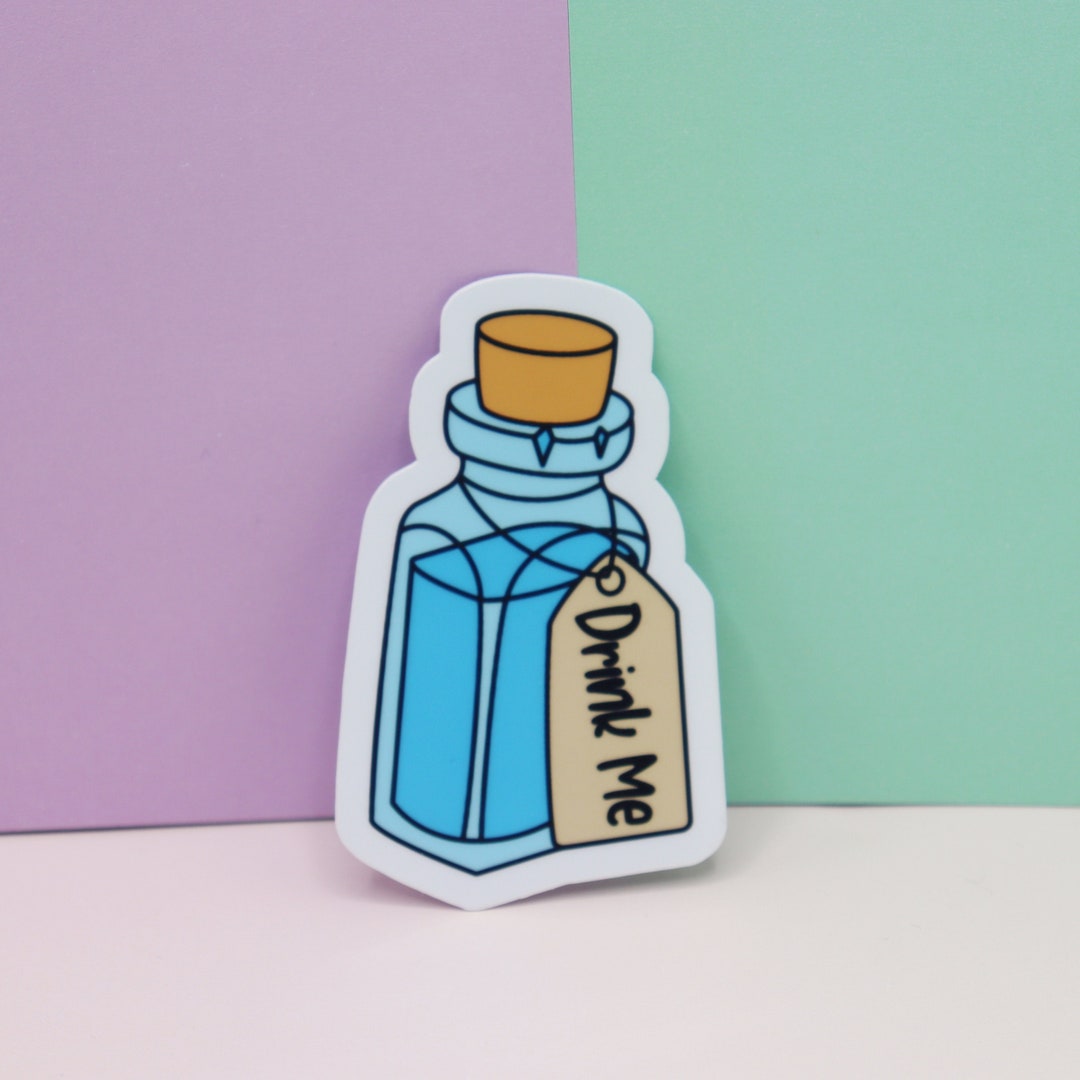 Drink Me Sticker, Alice Sticker, Potion Sticker, Alice in Wonderland ...