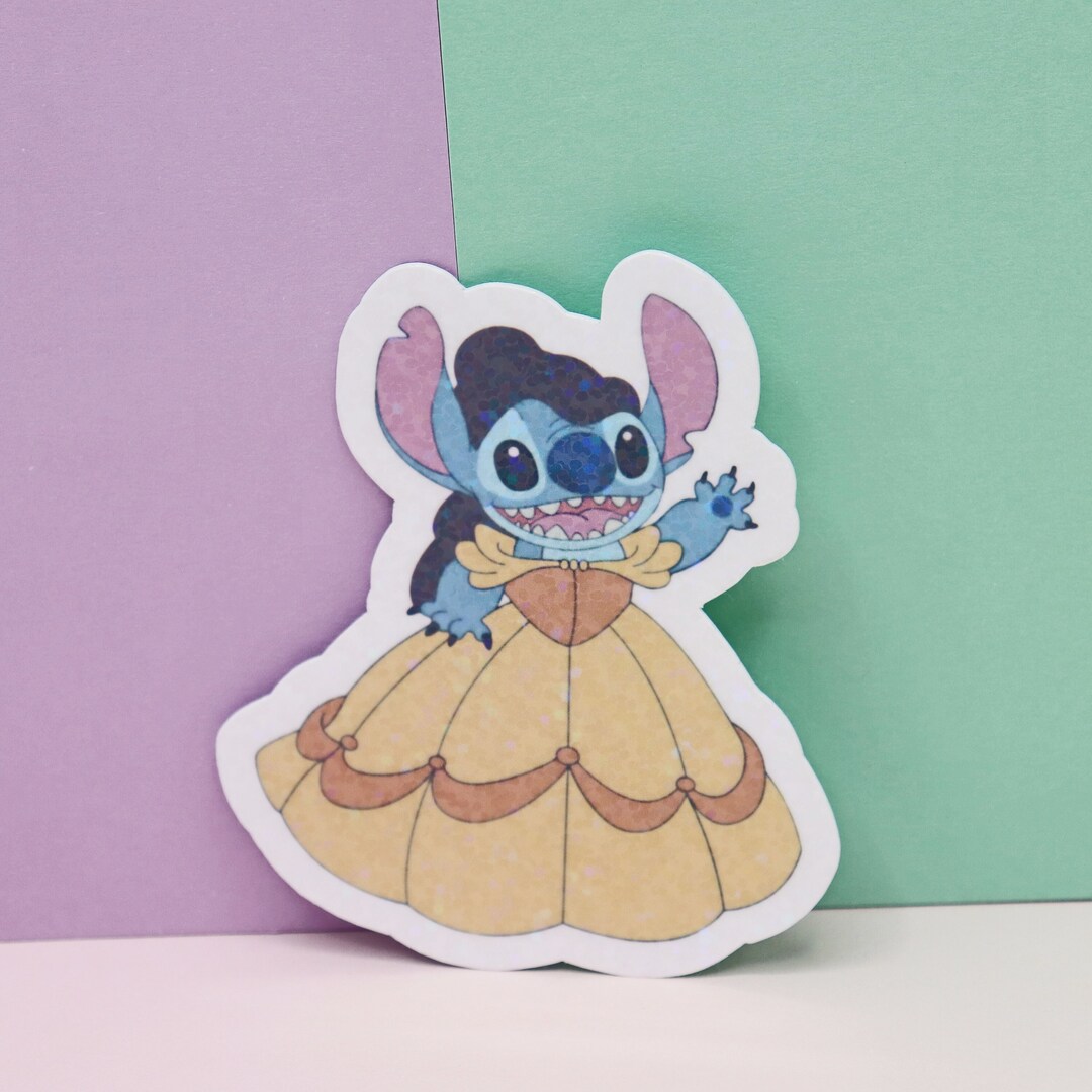 Belle Stitch Sticker, Beauty and the Beast Sticker, Stitch Sticker ...