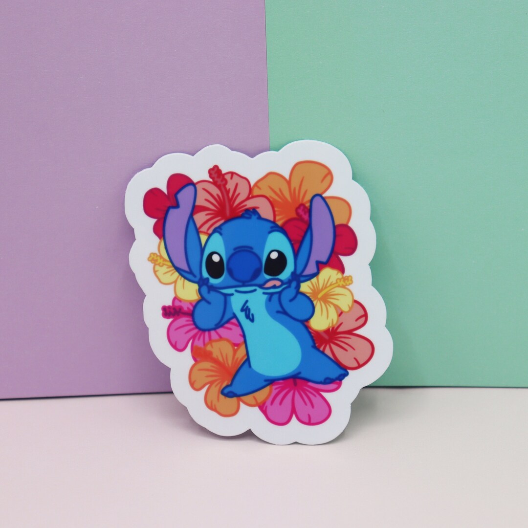 Flower Stitch Sticker, Stitch Sticker, Flower Sticker, Lilo and Stitch ...