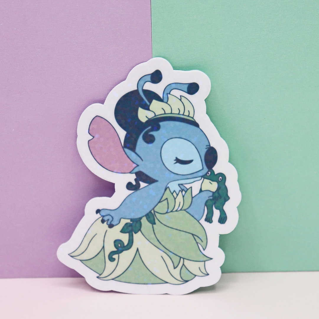 Princess Tiana Stitch Sparkle Sticker, Tiana Sticker, Frog Sticker ...