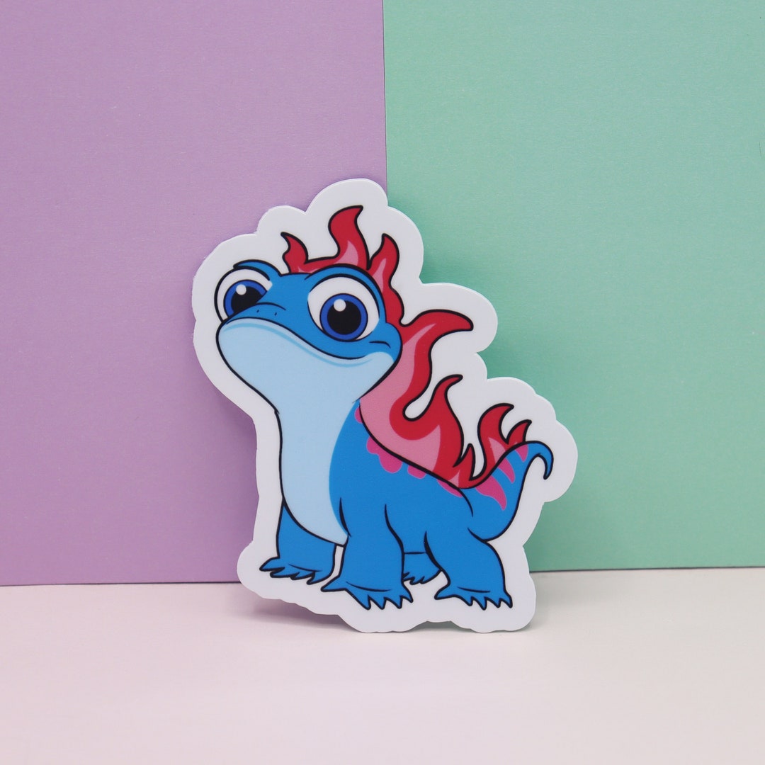 Blue Fire Bruni the Lizard Sticker, Frozen Sticker, Lizard Sticker ...