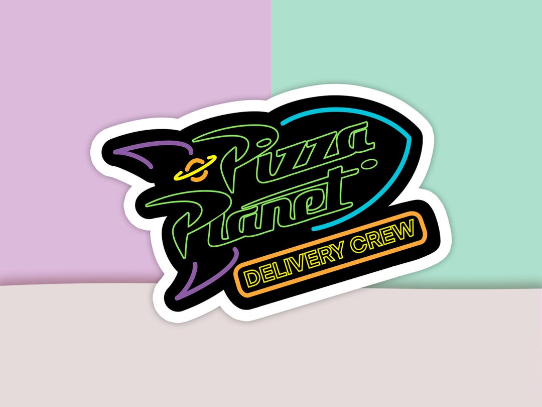 Pizza Planet Sticker, Spaceship Sticker, Pizza Sticker, Vinyl Sticker ...