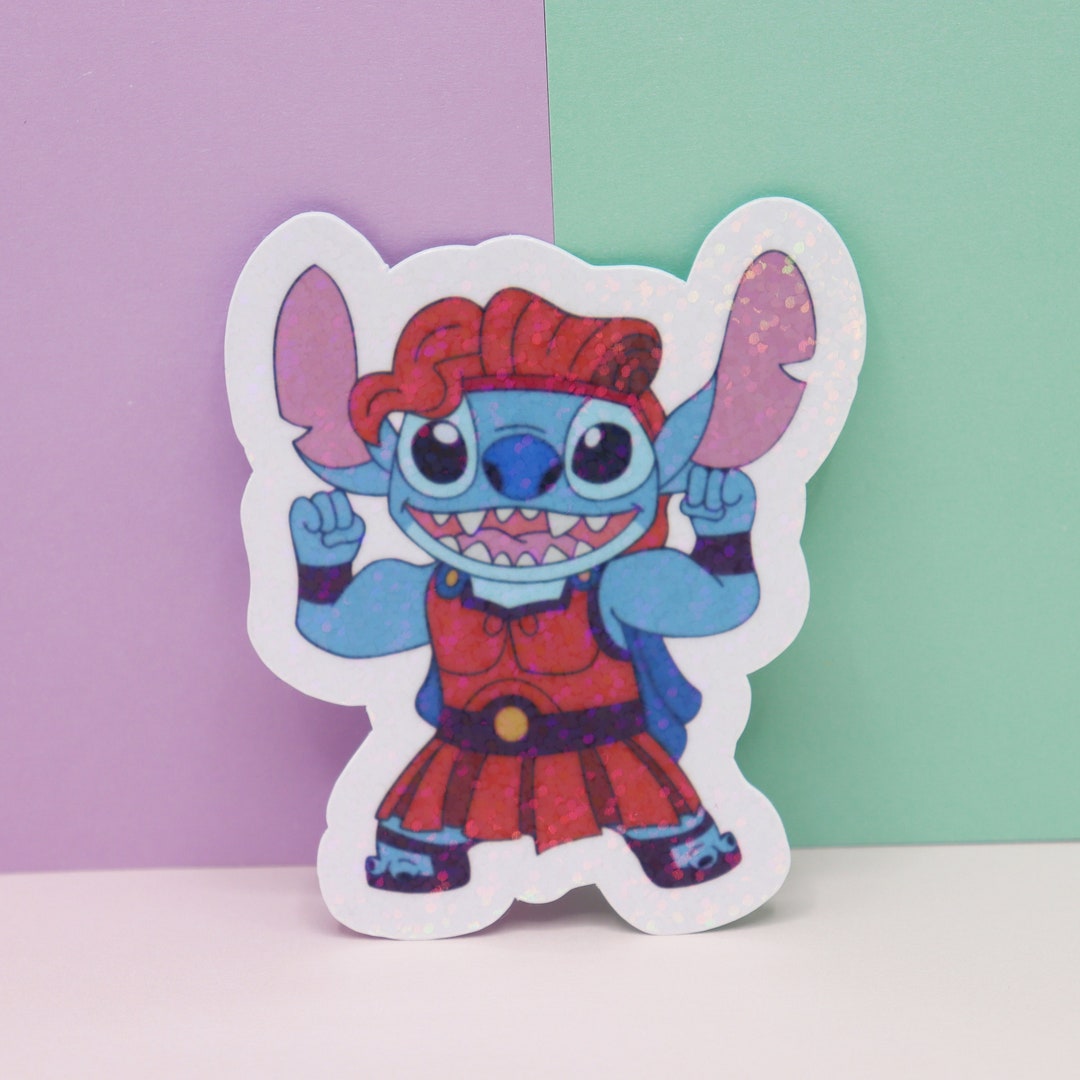 Hercules Stitch Sparkle Sticker, Hero Sticker, Stitch Sticker, Vinyl ...