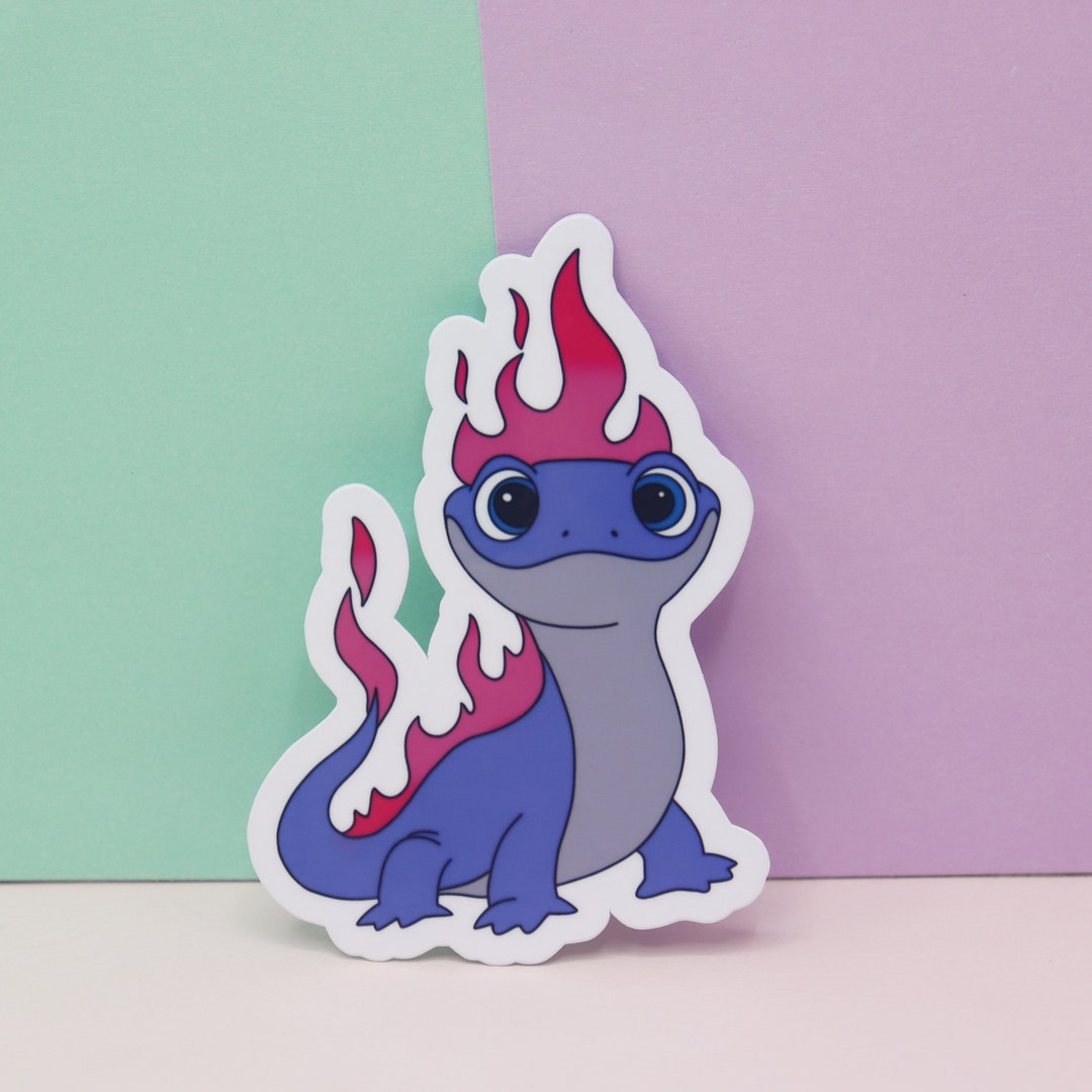 Purple Fire Bruni the Lizard Sticker, Frozen Sticker, Lizard Sticker ...