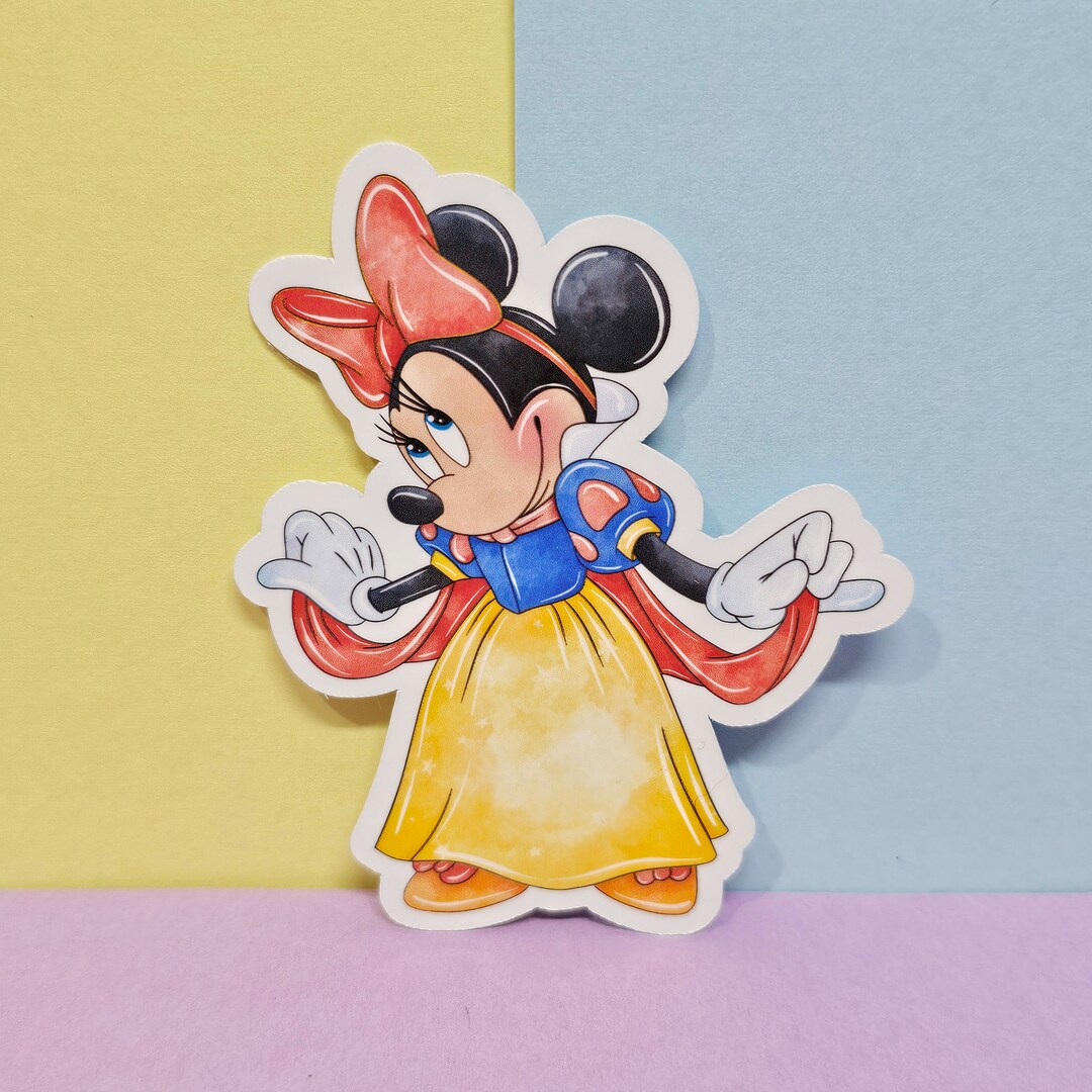 Snow White Minnie Die Cut Sticker, Princess Sticker, Minnie Mouse ...