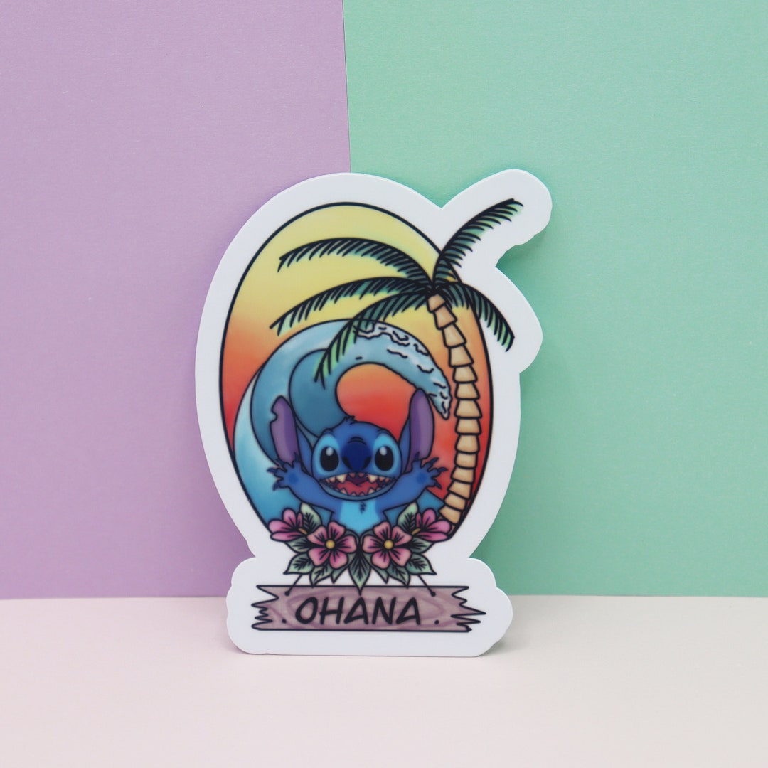 Ohana Sticker, Stitch Sticker, Blue Alien Sticker, Vinyl Sticker, Decal ...