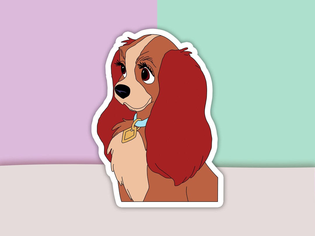 Lady Dog Sticker, Lady and the Tramp Sticker, Dog Sticker, Vinyl ...