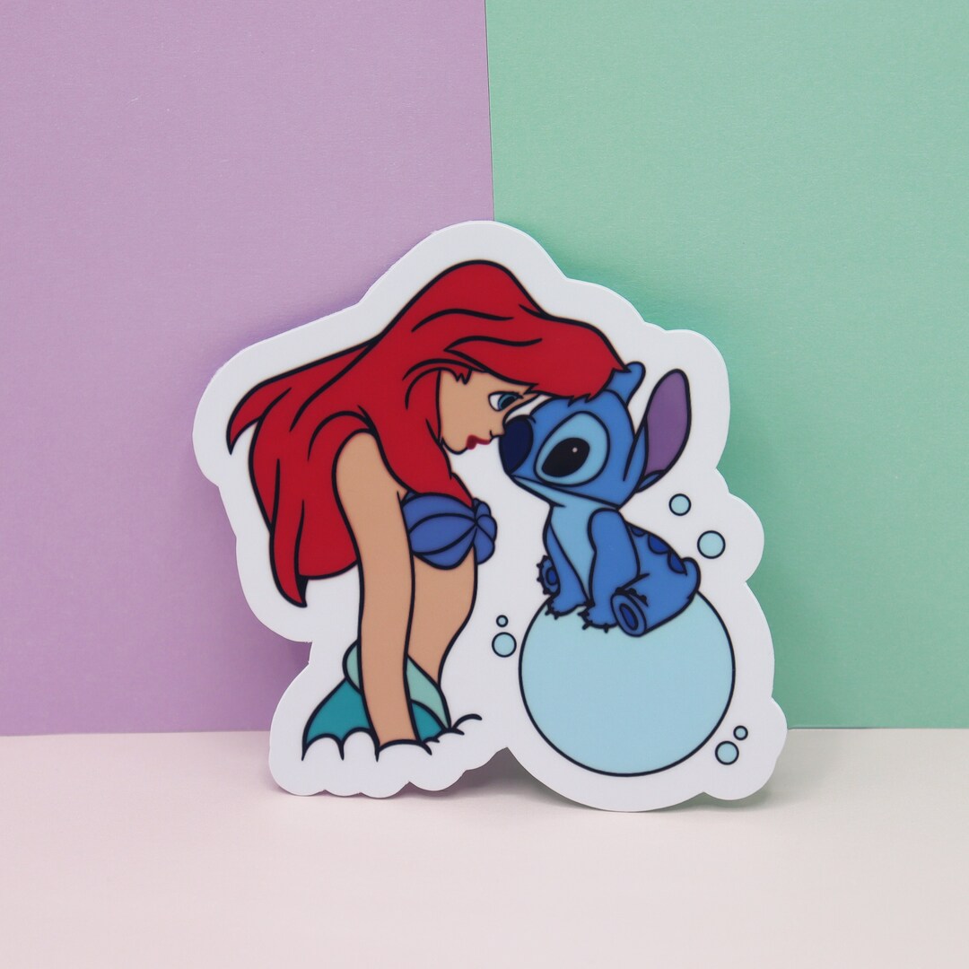 Ariel and Stitch Sticker, Little Mermaid Sticker, Stitch Sticker ...
