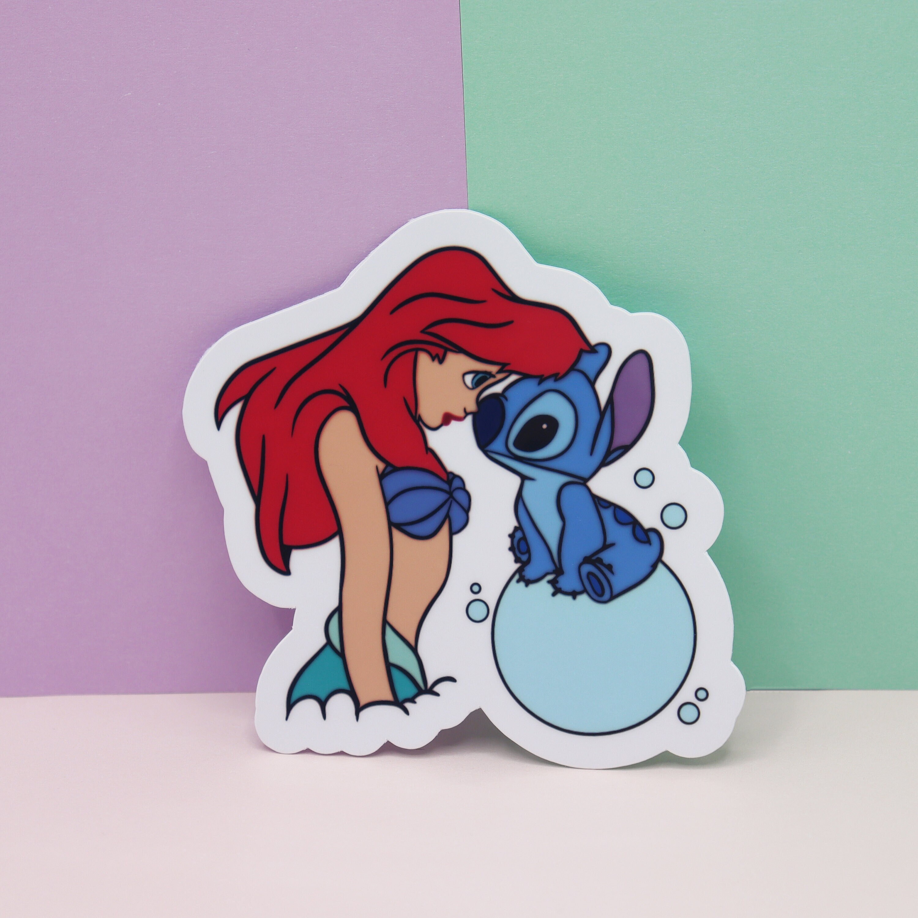Ariel and Stitch Sticker Little Mermaid Sticker Stitch - Etsy UK