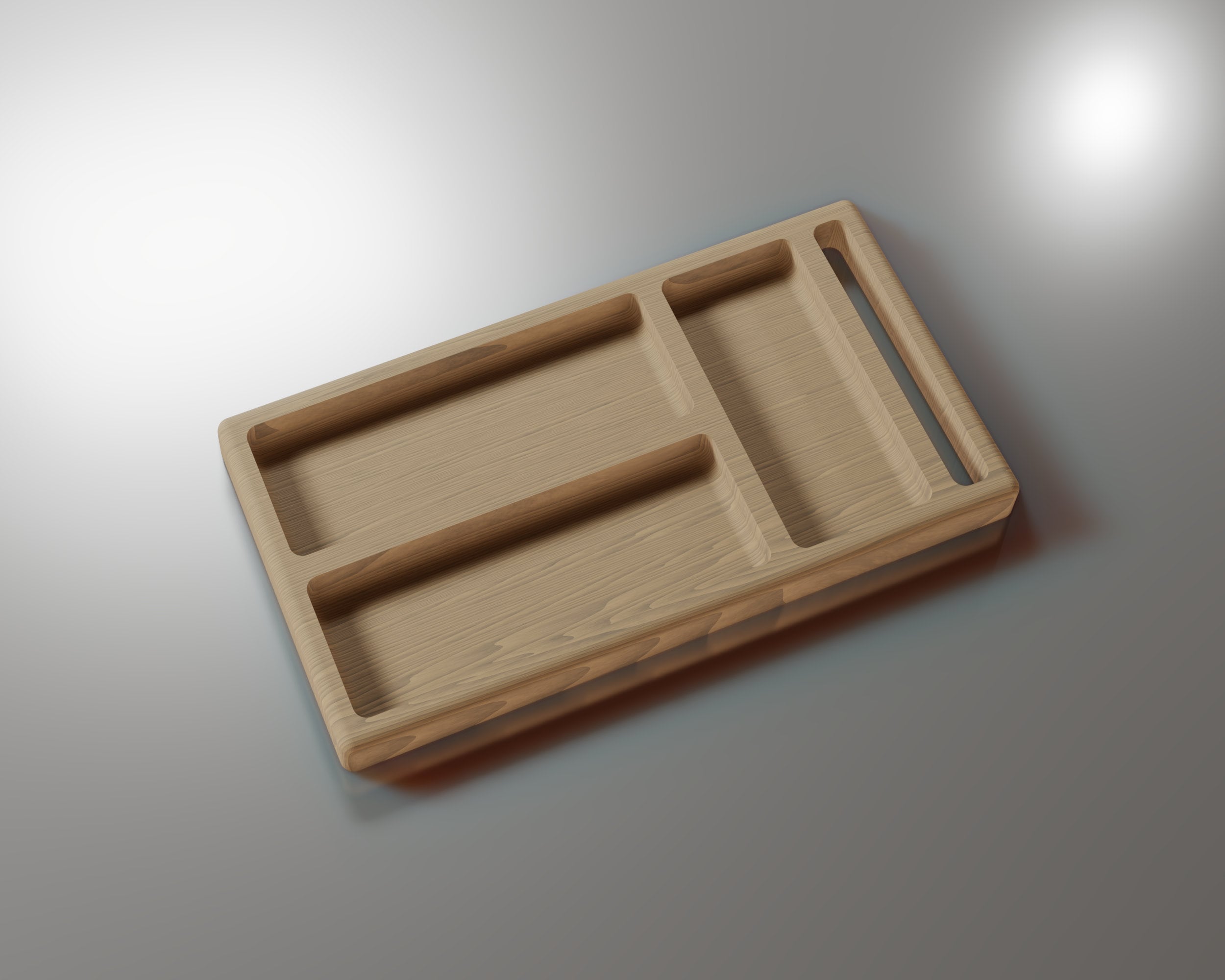 Rectangular CNC Tray Design Files - Customizable 3-section Tea-time ...