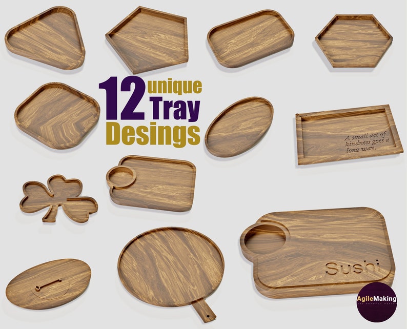 12x Trays Boards Bundle for Direct Download - CNC Files for Wood ...
