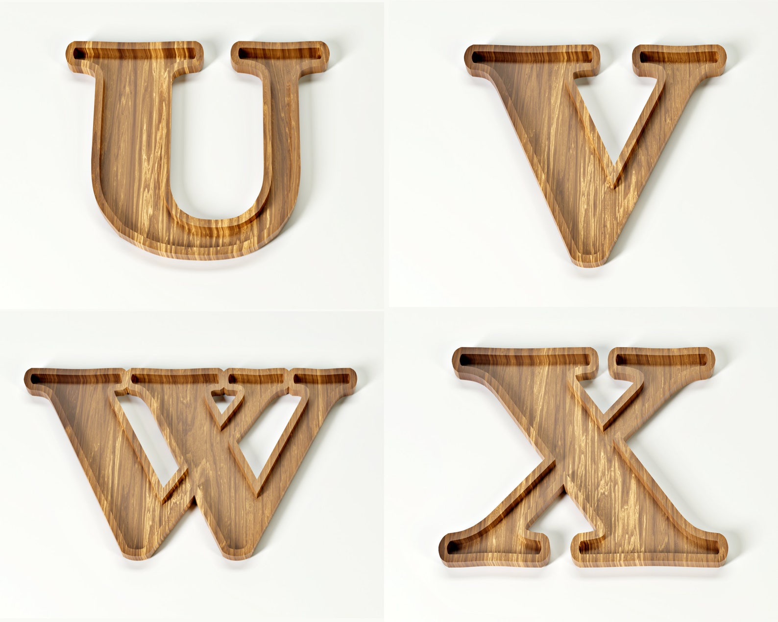 Alphabet CNC Tray Files - 28 Character Font Boards Set - CNC Files for ...