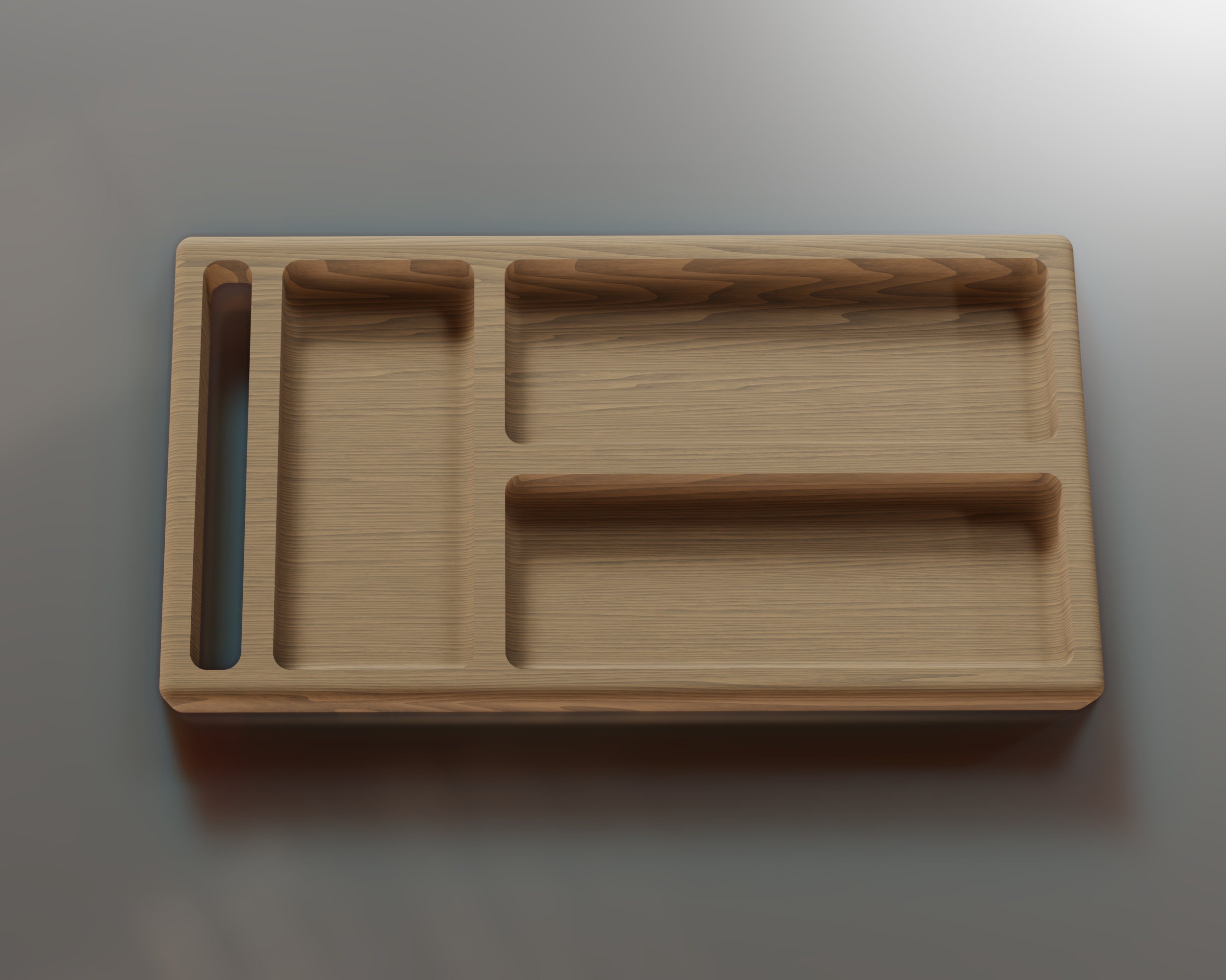Rectangular CNC Tray Design Files - Customizable 3-section Tea-time ...