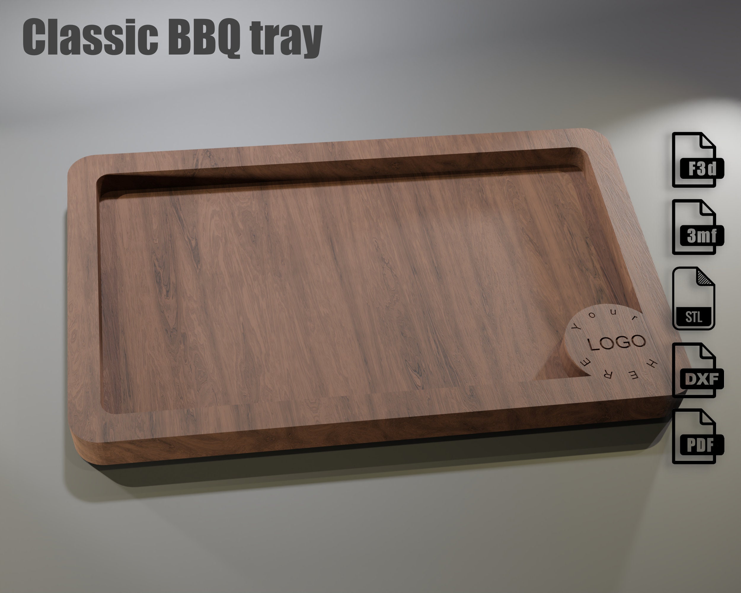 CNC Project for a Wild Steak Tray - CNC Files for Wood Routers Parametric Design. Fusion 360 and ...