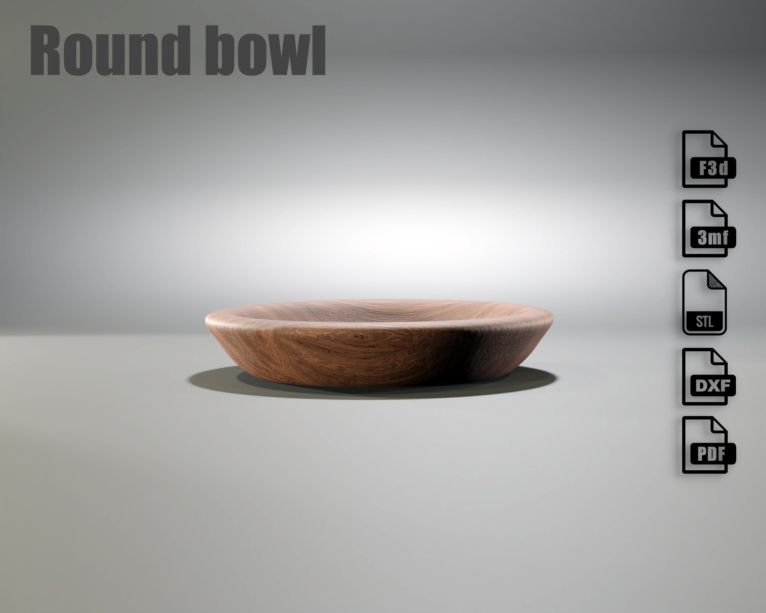 Round Bowl CNC File - Includes STL, DXF, 3MF & Fusion 360 Digital ...